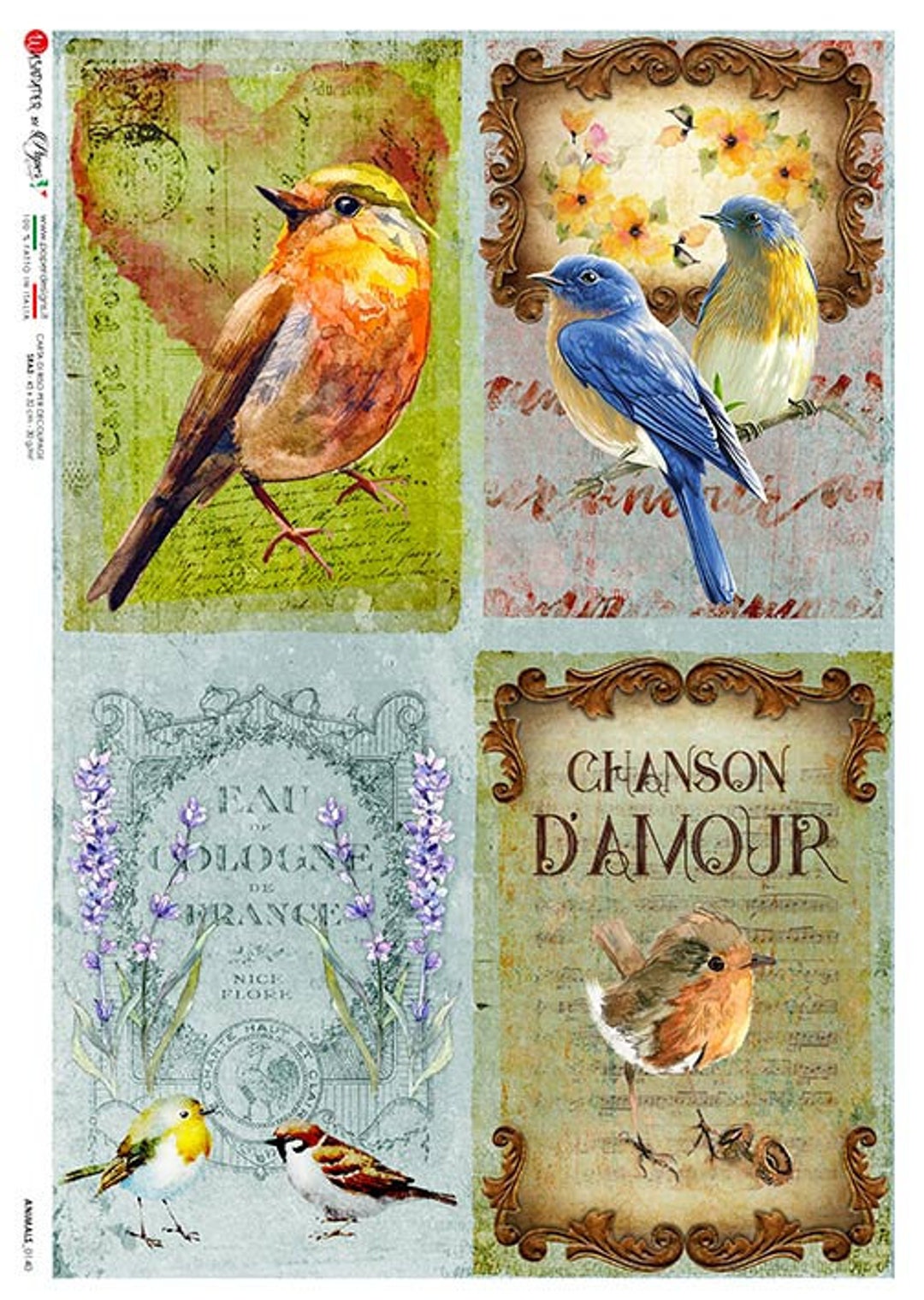 Paper Designs Rice Paper | Birds Rice Paper | A4 Rice Paper | Natural ...