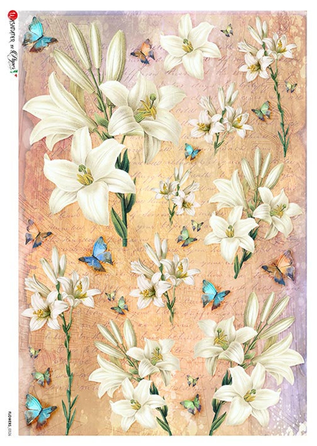 Paper Designs Rice Paper | Flowers Rice Paper | A4 Rice Paper | Natural ...