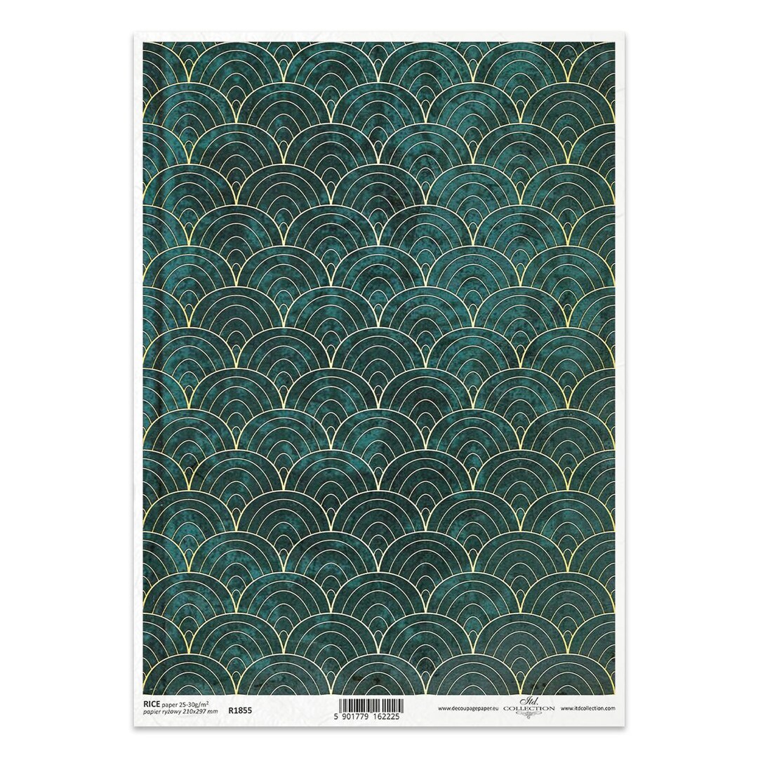 ITD Collection | Green Pattern Rice Paper | A4 Rice Paper | Decoupage ...