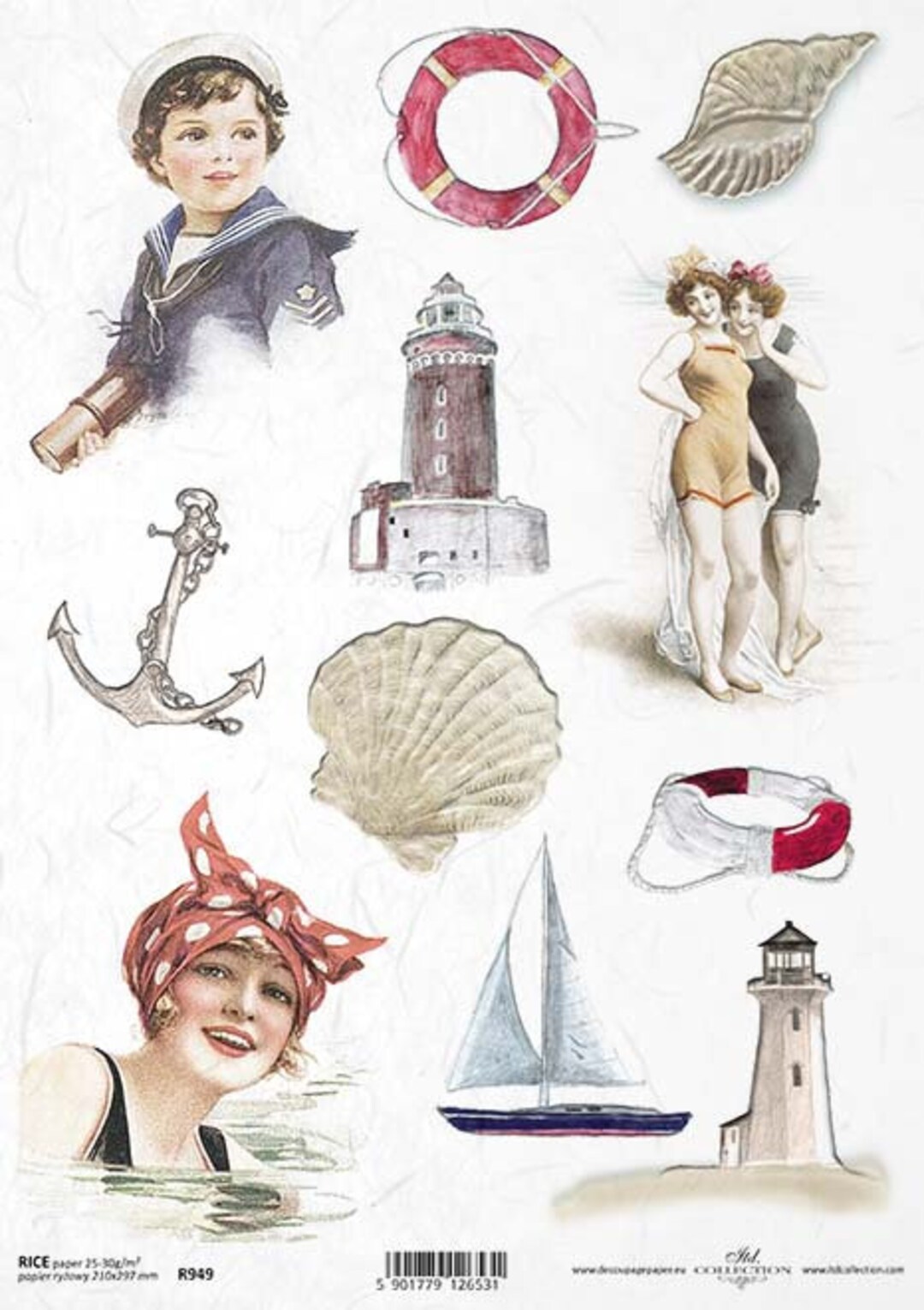 ITD Collection | Nautical Pictures Rice Paper | A4 Rice Paper ...