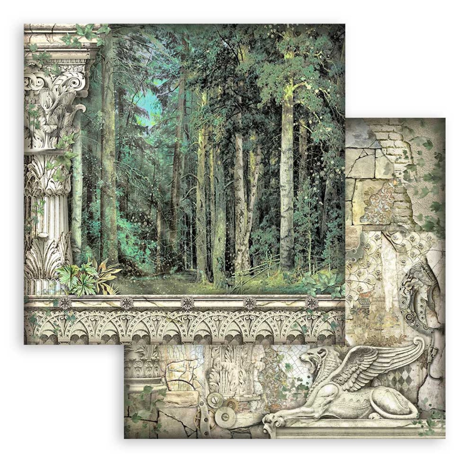 Stamperia Magic Forest Collection 12x12 Scrapbooking Paper Pad | Double ...