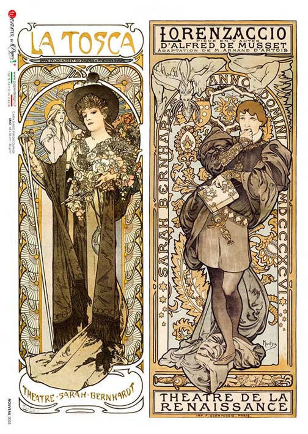 Paper Designs Rice Paper | Art Nouveau Rice Paper | A4 Rice Paper ...