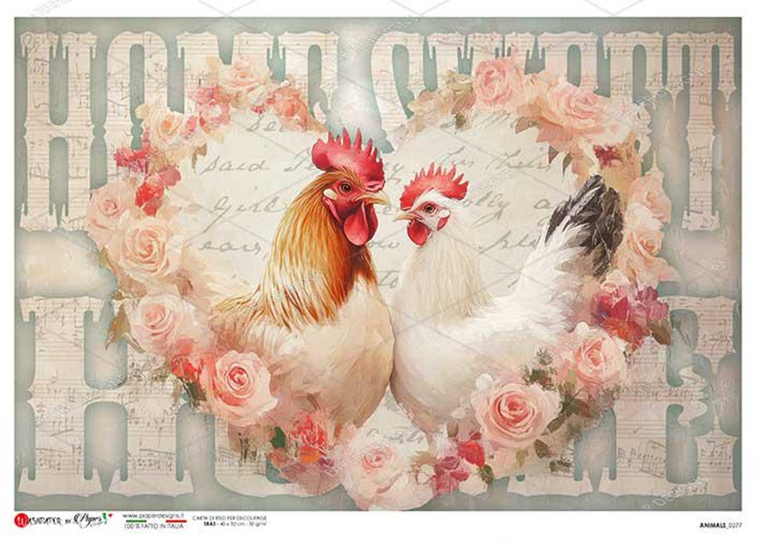 Paper Designs Rice Paper | Flower Heart | Chickens | Home Sweet Home ...
