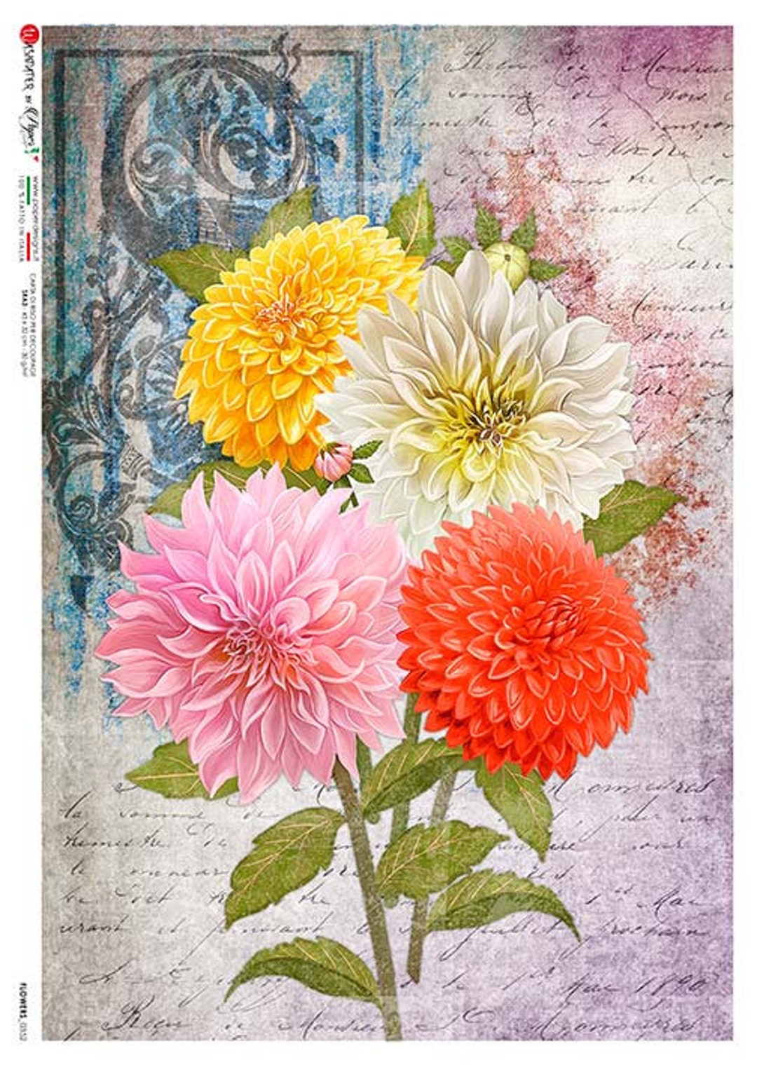 Paper Designs Rice Paper | Flowers Rice Paper | A4 Rice Paper | Natural ...