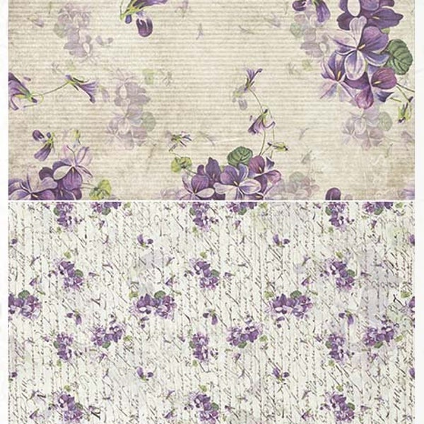 Decoupage Paper Violets - Etsy