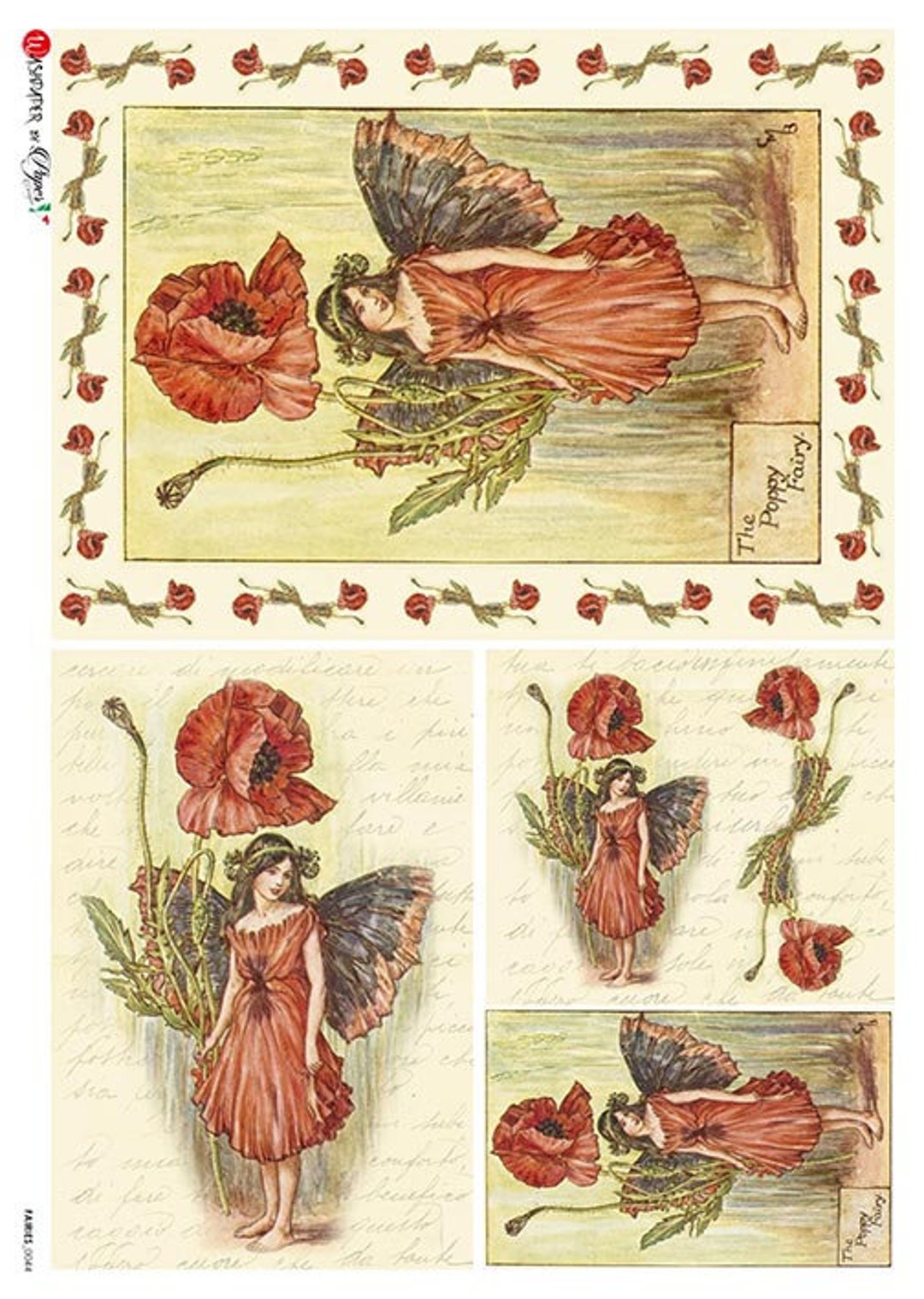 Paper Designs Rice Paper | Fairies Rice Paper | A4 Rice Paper | Natural ...