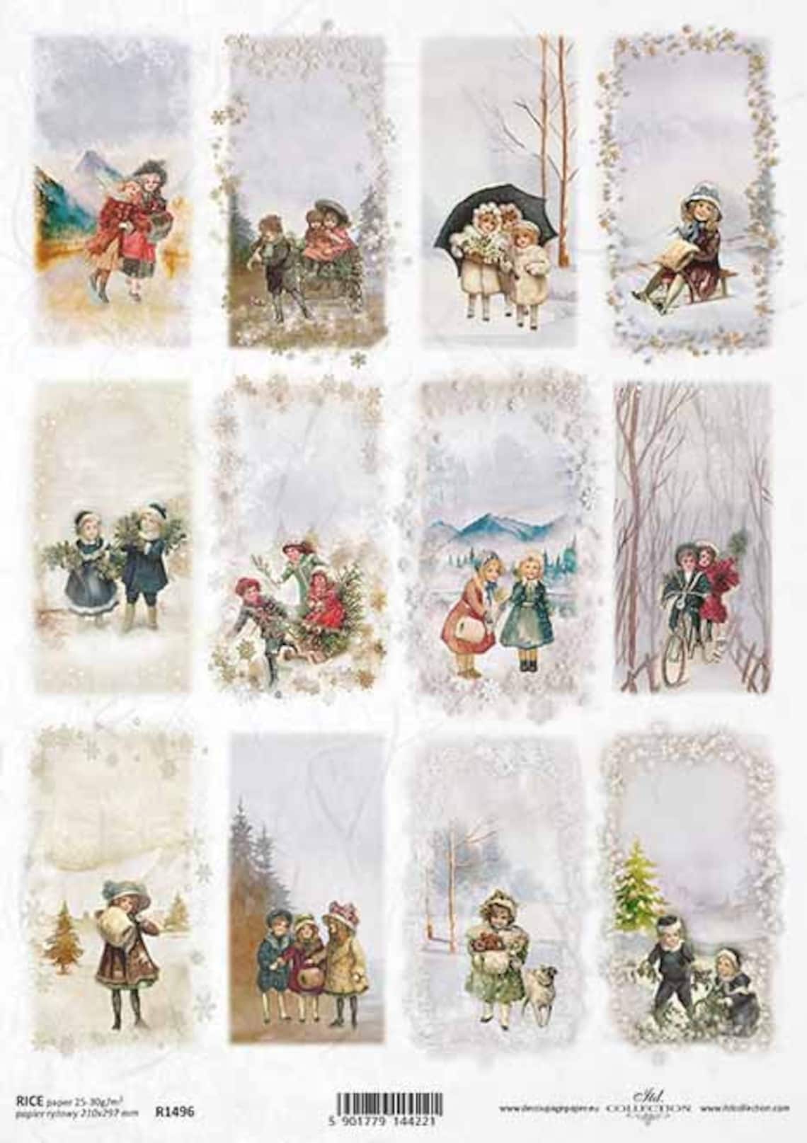 ITD Collection | Victorian Children Rice Paper | A4 Rice Paper ...