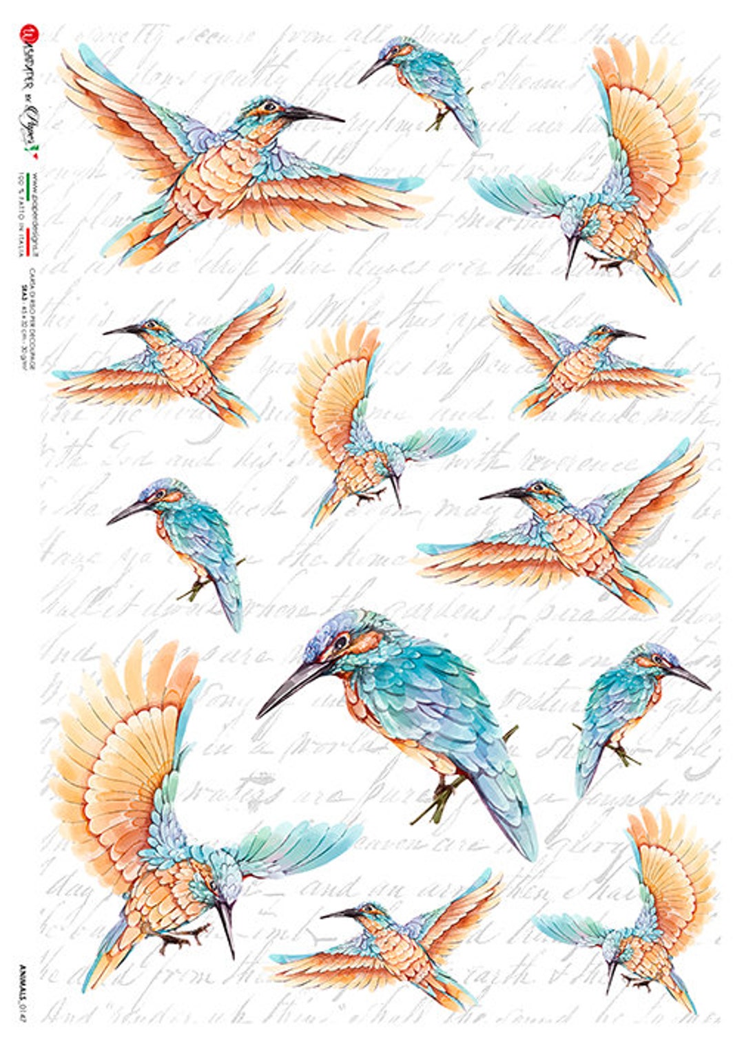 Paper Designs Rice Paper | Birds Rice Paper | A4 Rice Paper | Natural ...