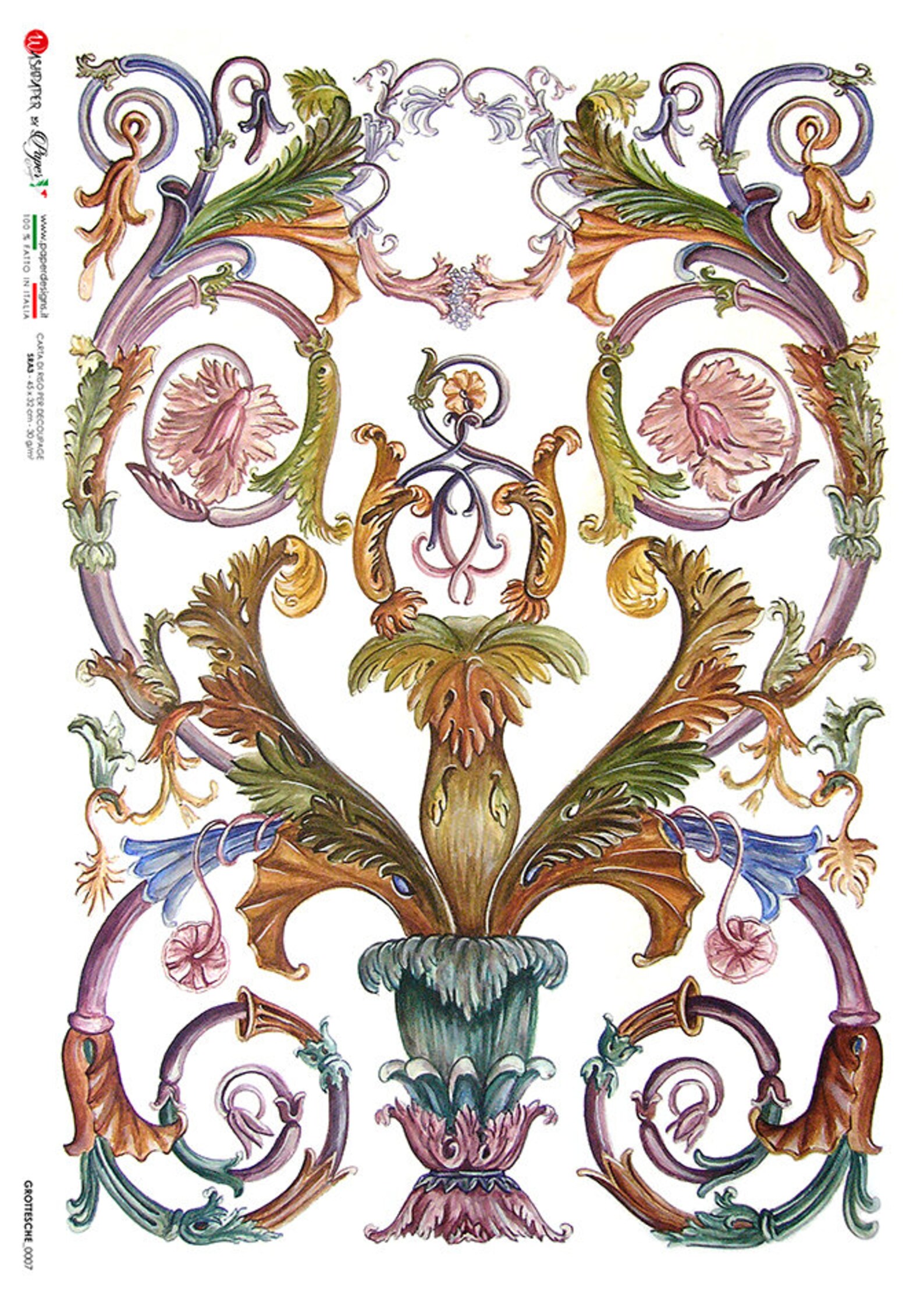 Paper Designs Rice Paper Renaissance Grotesque Motif Paper A4 Rice ...