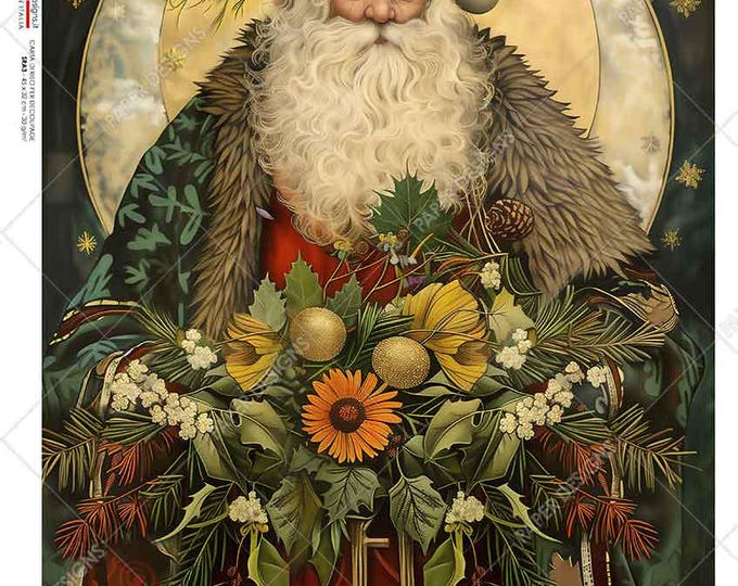 Paper Designs Rice Paper Christmas Santa Old Fashioned A4 Rice Paper ...