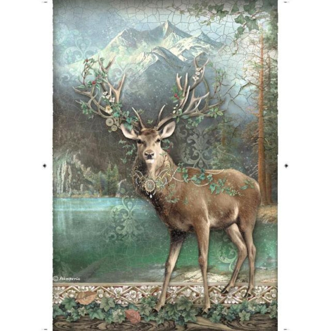 Stamperia Rice Paper Magic Forest Deer A4 Rice Paper Decoupage Rice ...