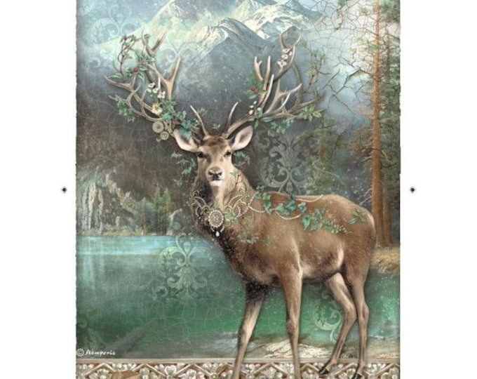 Stamperia Rice Paper Magic Forest Deer A4 Rice Paper Decoupage Rice ...