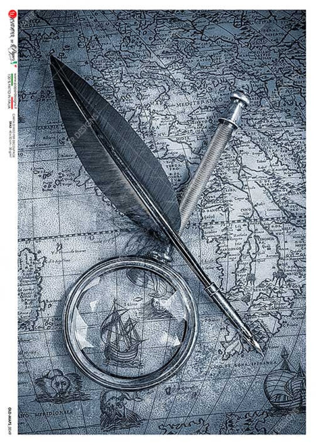 Paper Designs Rice Paper | Old Map Rice Paper | A4 Rice Paper | Natural ...