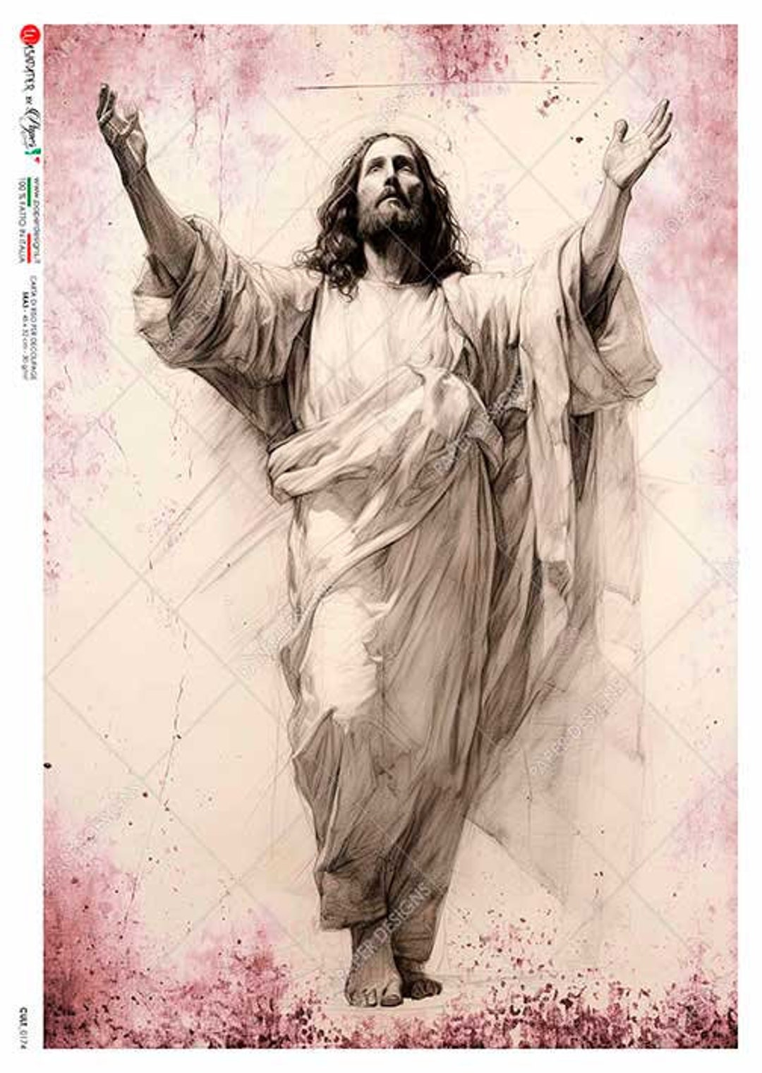 Paper Designs Rice Paper | Jesus Rice Paper | A4 Rice Paper | Decoupage ...