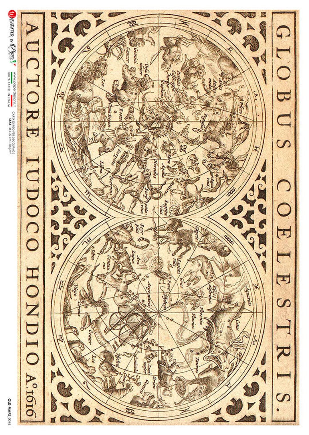 Paper Designs Rice Paper | Old Map Rice Paper | A4 Rice Paper | Natural ...