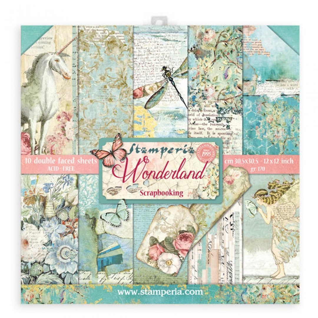 Stamperia Wonderland Scrapbooking Paper | 12x12 Double Sided Acid-free ...