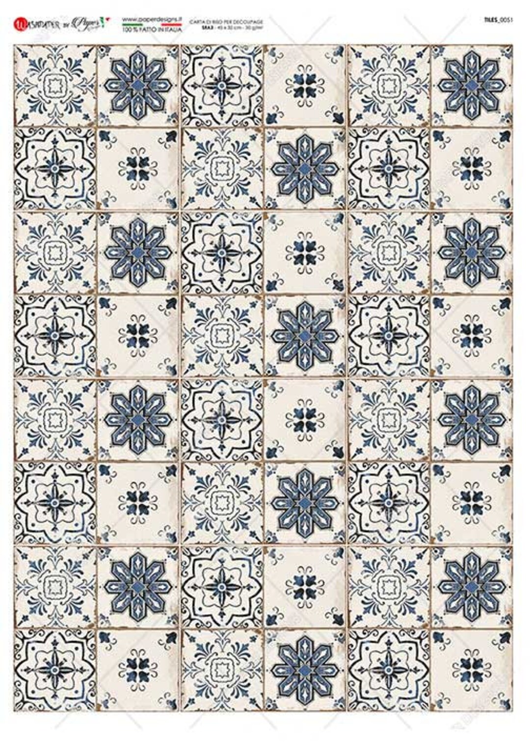 Paper Designs Rice Paper | Tiles Rice Paper | A4 Rice Paper | Natural ...