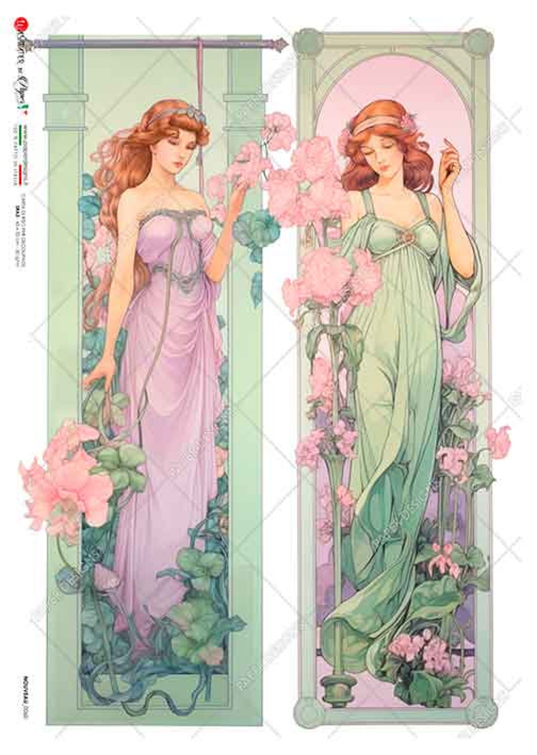 Paper Designs Rice Paper | Art Nouveau Rice Paper | A4 Rice Paper ...