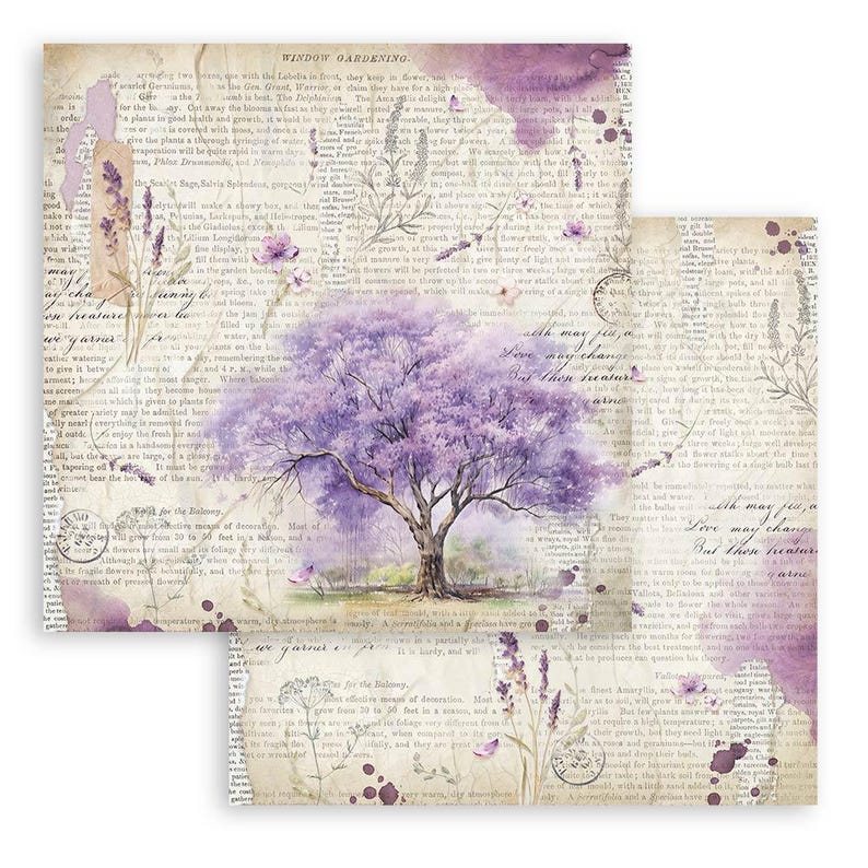 Stamperia | Romantic Collection | Lavender 12x12 Scrapbooking Pad ...