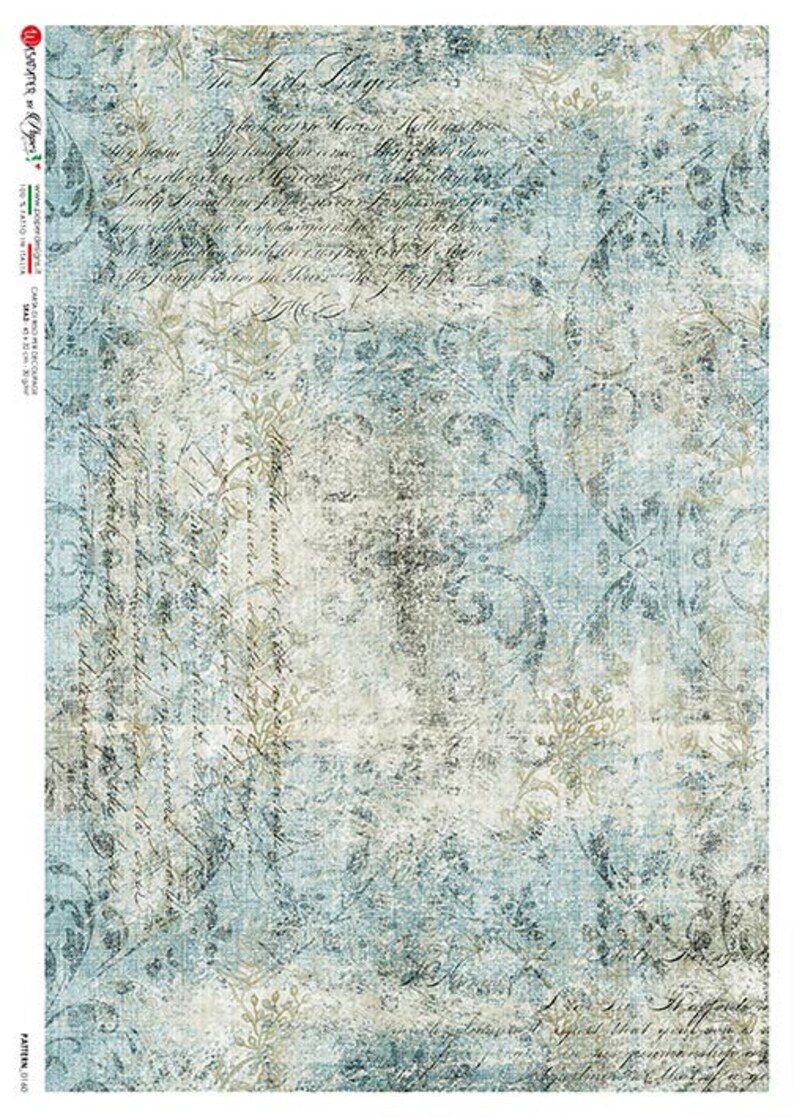 Paper Designs Rice Paper Blue Pattern Rice Paper A4 Rice - Etsy