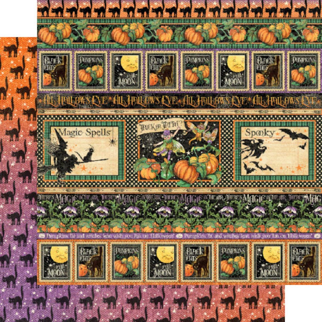 Graphic 45 | 1 Piece Abracadabra Scrapbook Paper | Midnight Tales ...
