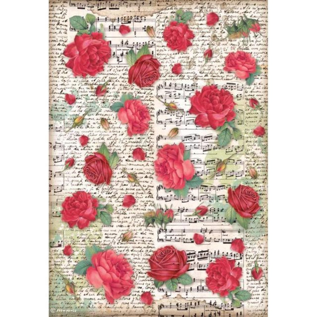 Stamperia Rice Paper | Desire Red Roses | A4 Rice Paper | Decoupage ...