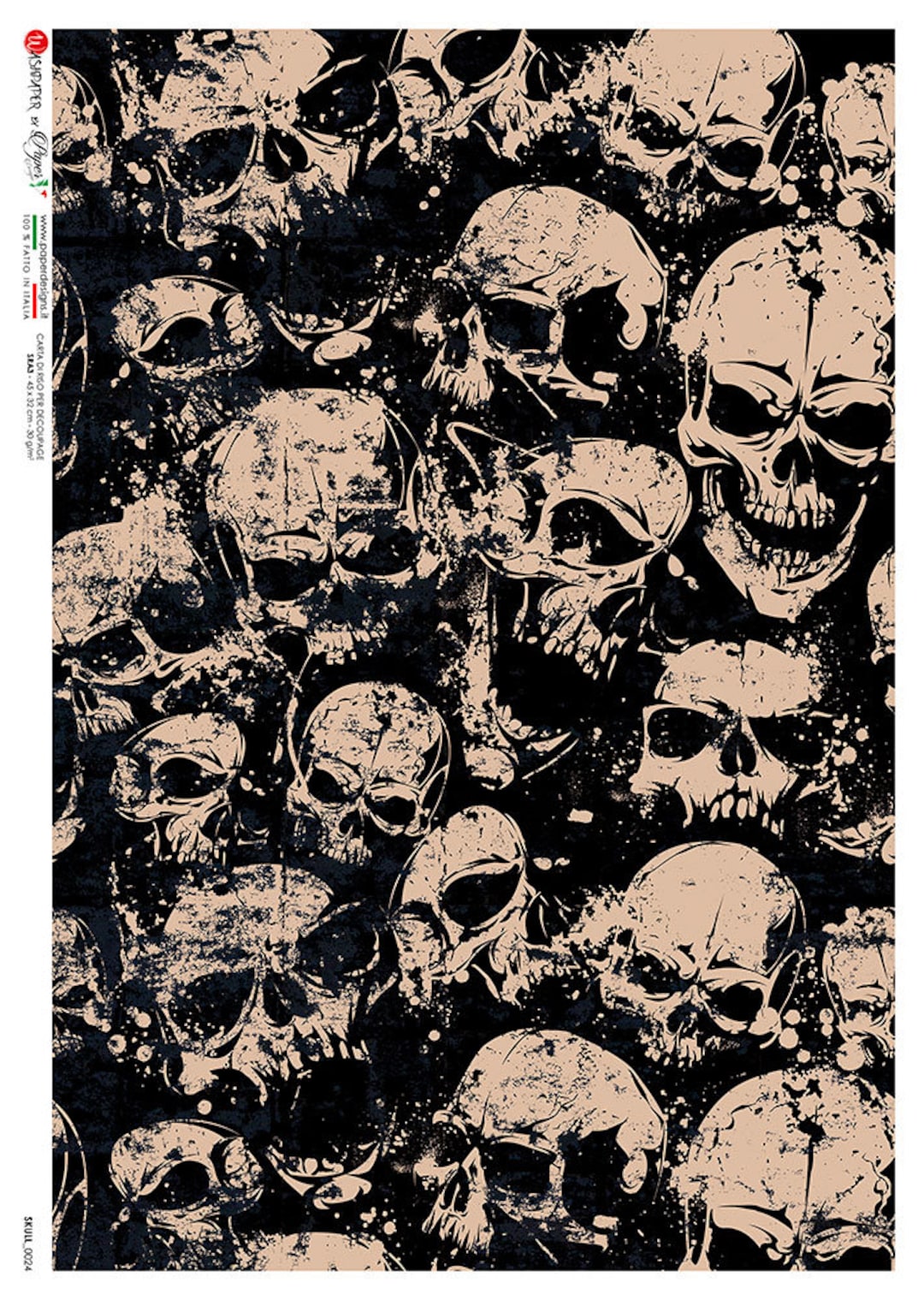 Paper Designs Rice Paper | Skull Rice Paper | A4 Rice Paper | Natural ...