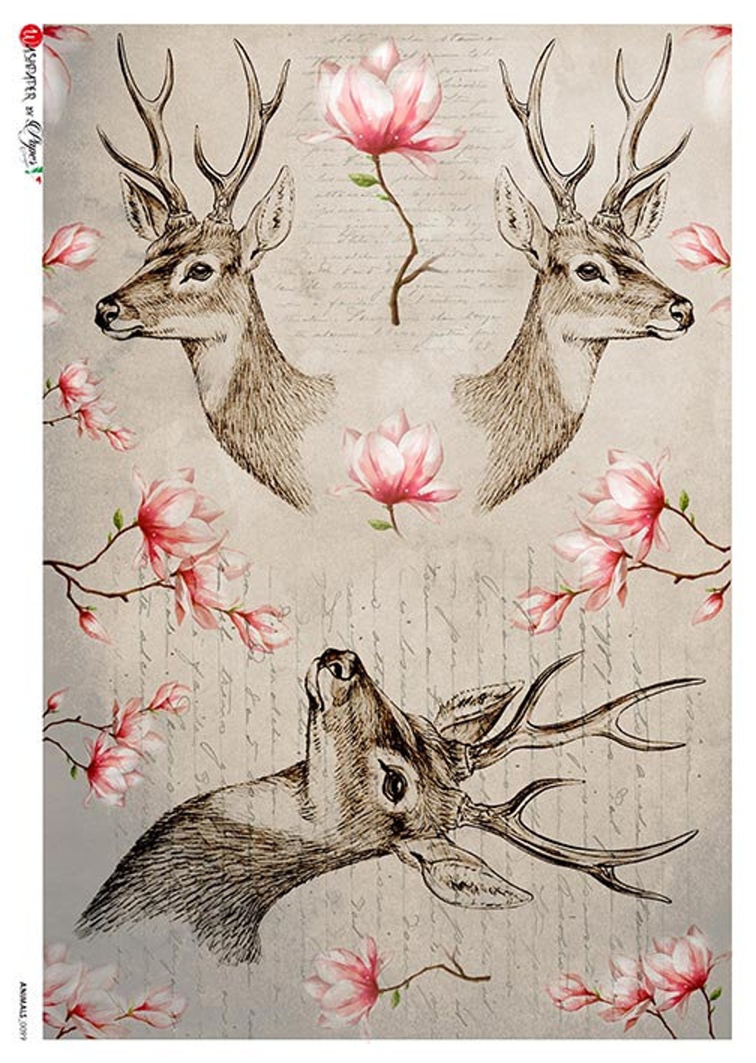 Paper Designs Rice Paper | Deer Rice Paper | A4 Rice Paper | Natural ...