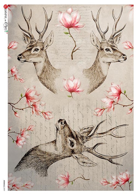 Paper Designs Rice Paper Deer Rice Paper A4 Rice Paper | Etsy