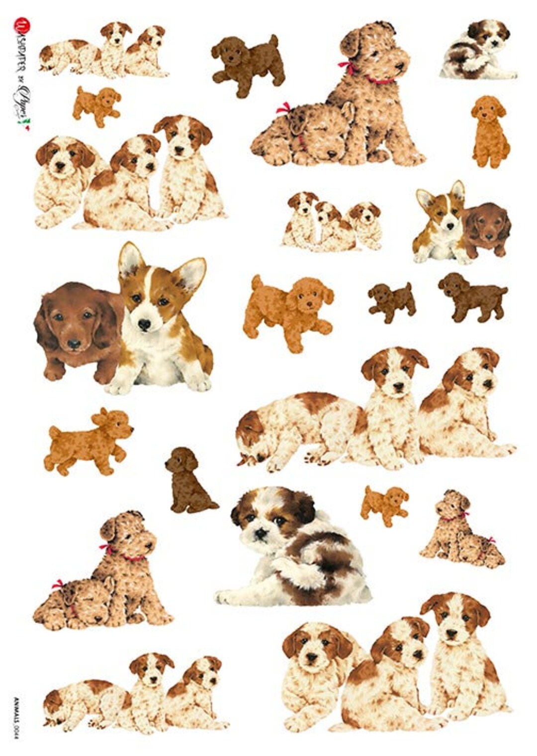 Paper Designs Rice Paper | More Puppies Paper | A4 Rice Paper | Natural ...