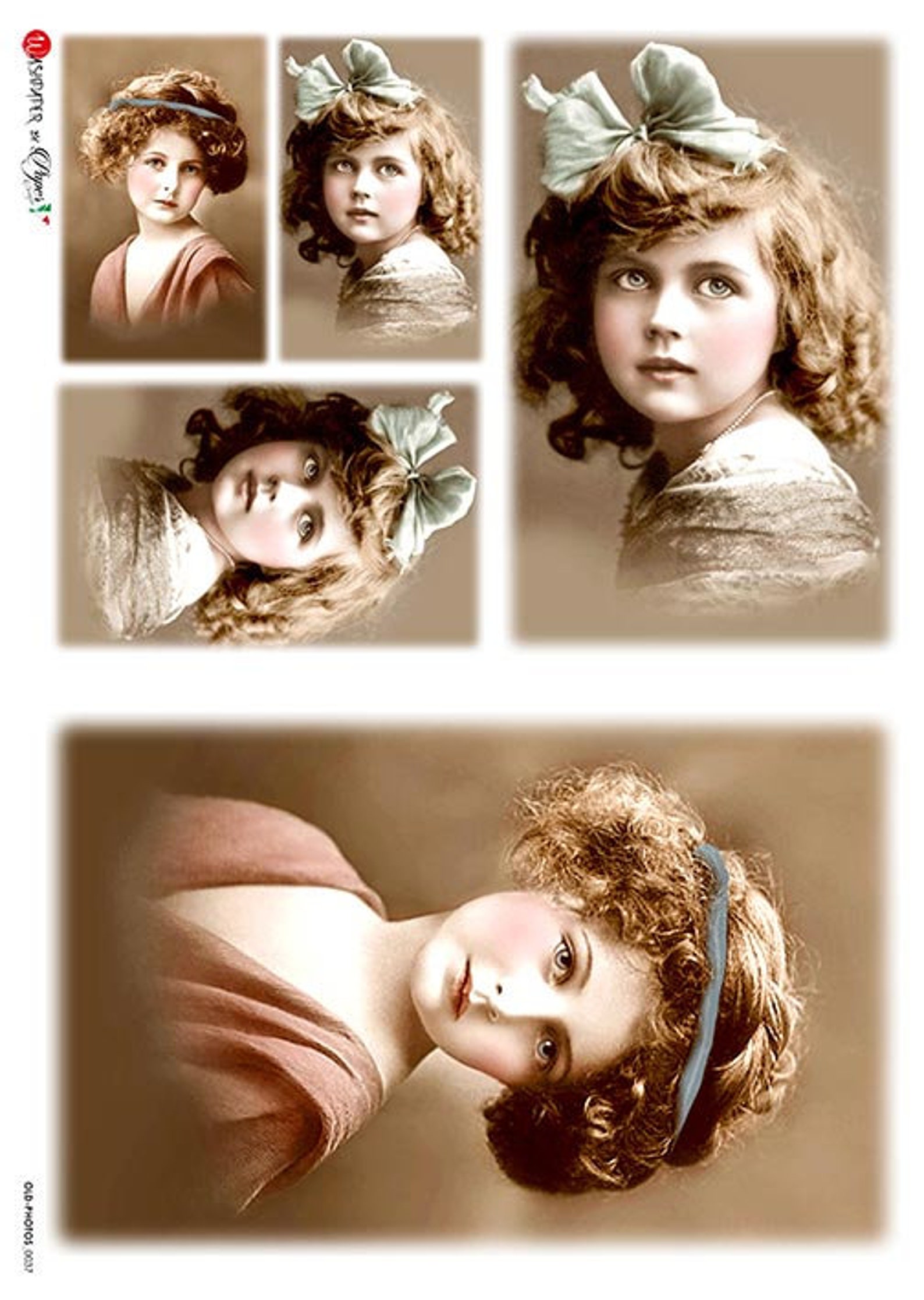 Paper Designs Rice Paper | Vintage Photo Young Children | A4 Rice Paper ...