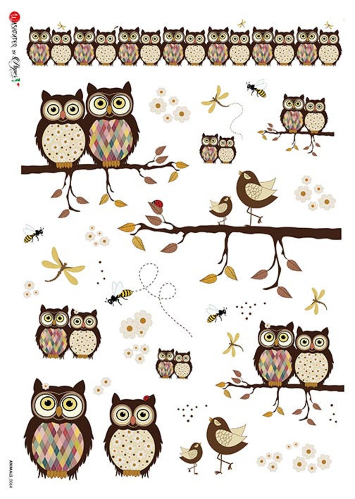 Paper Designs Rice Paper Owls Rice Paper A4 Rice Paper - Etsy