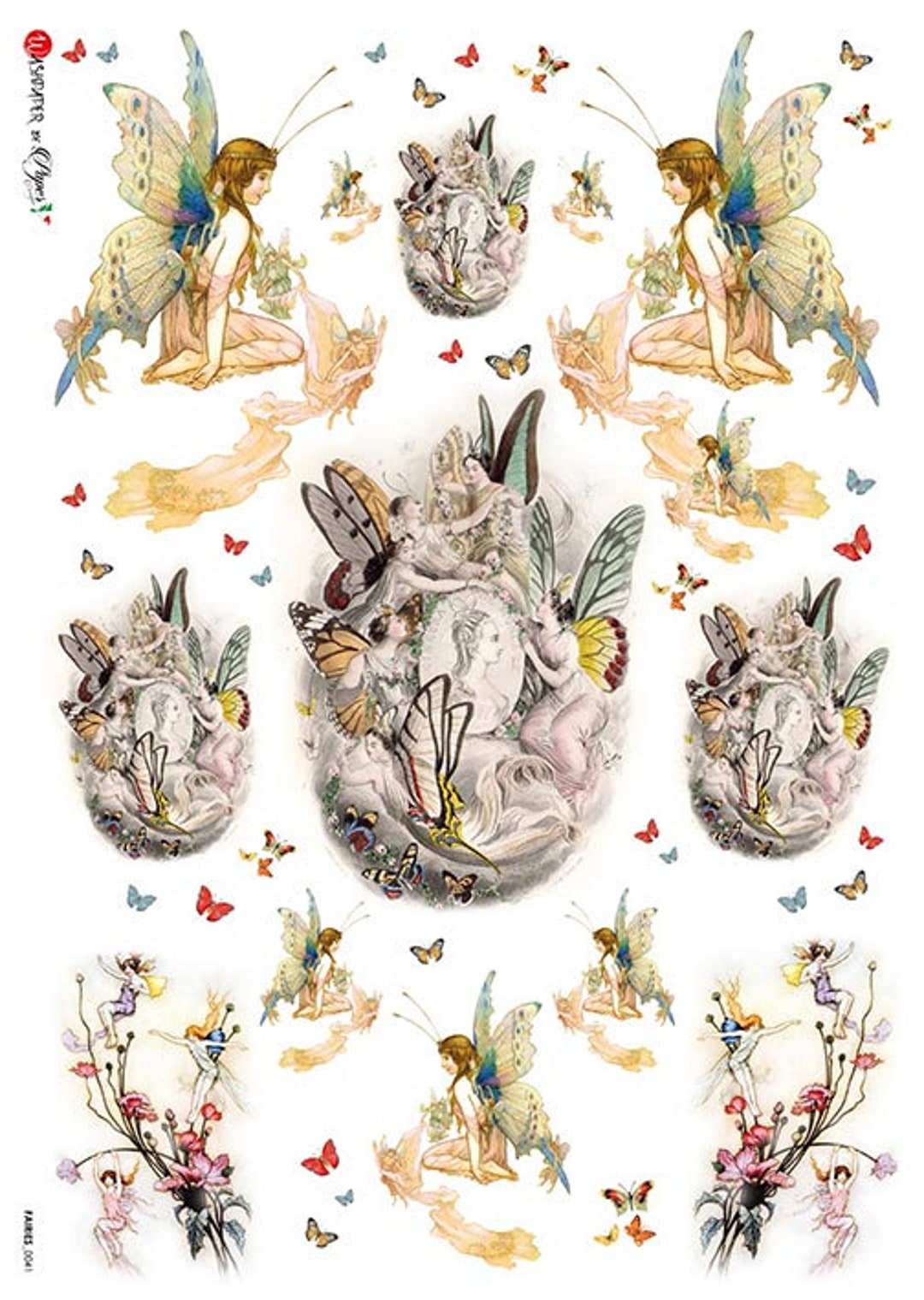 Paper Designs Rice Paper | Fairies Rice Paper | A4 Rice Paper | Natural ...
