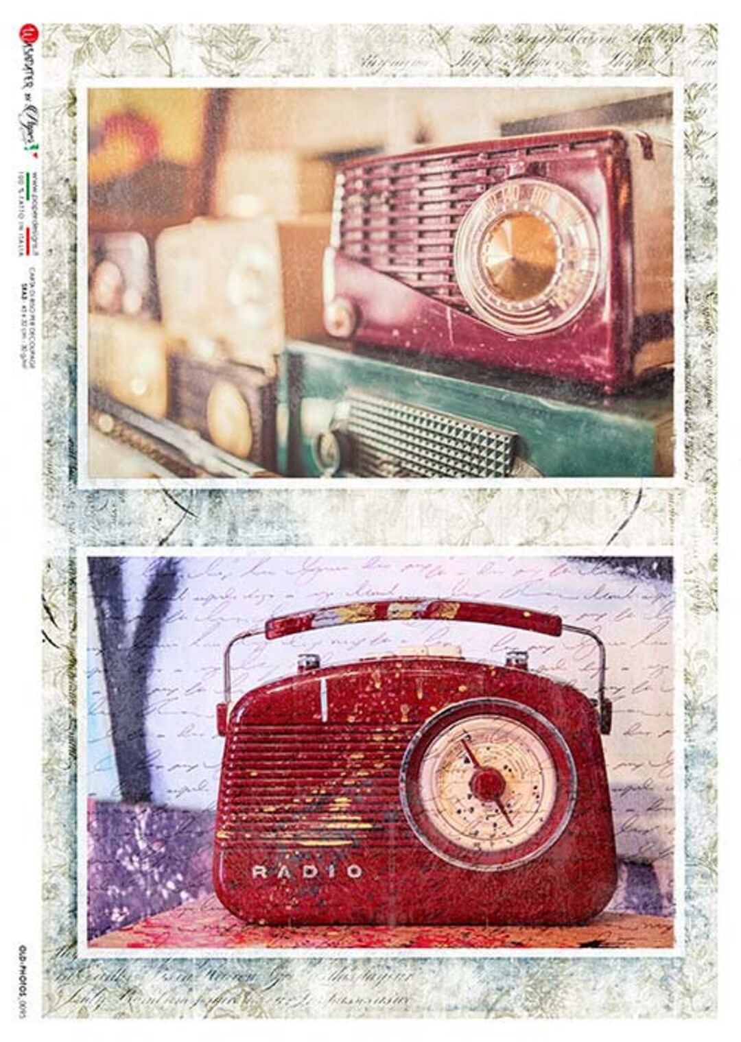 Paper Designs Rice Paper | Vintage Radio Rice Paper | A4 Rice Paper ...