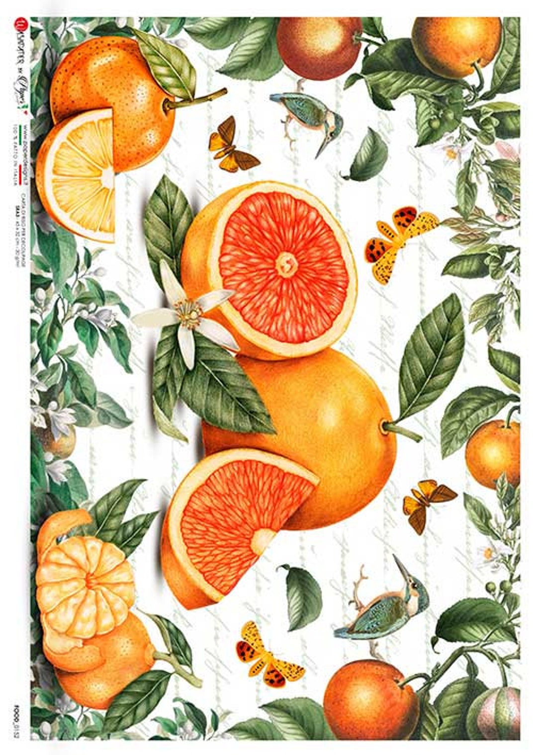Paper Designs Rice Paper | Oranges Rice Paper | A4 Rice Paper | Natural ...