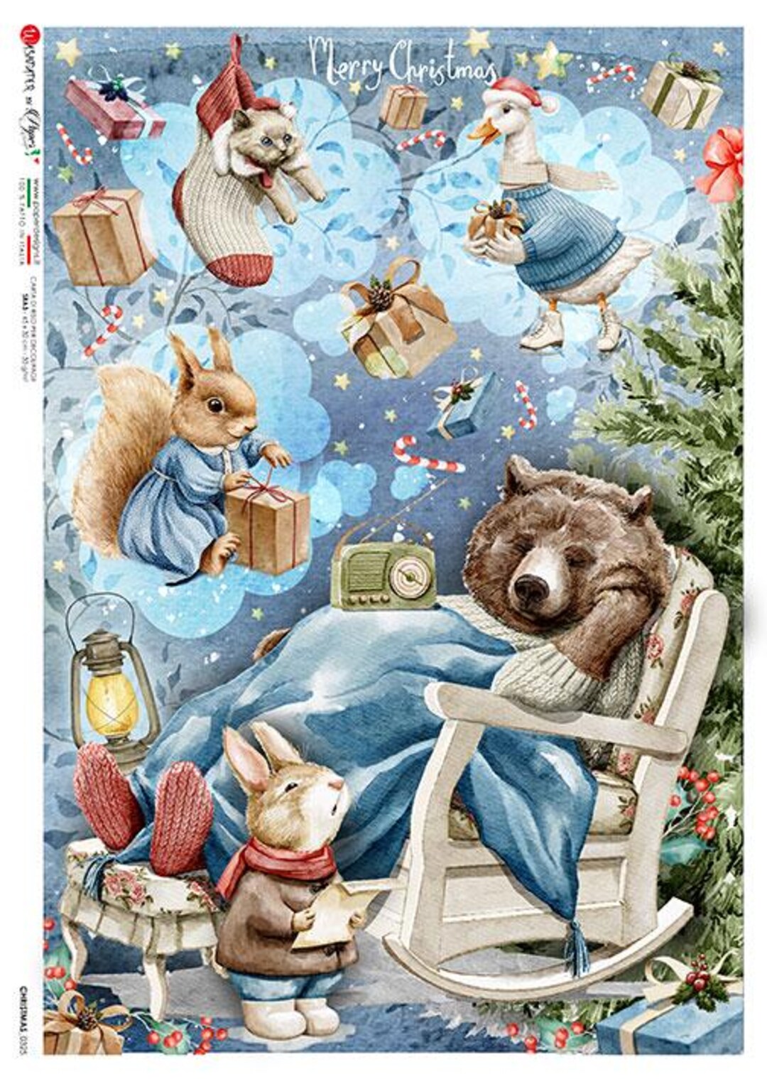 Paper Designs Rice Paper | Christmas Animals | Winter Scene | A4 Rice ...