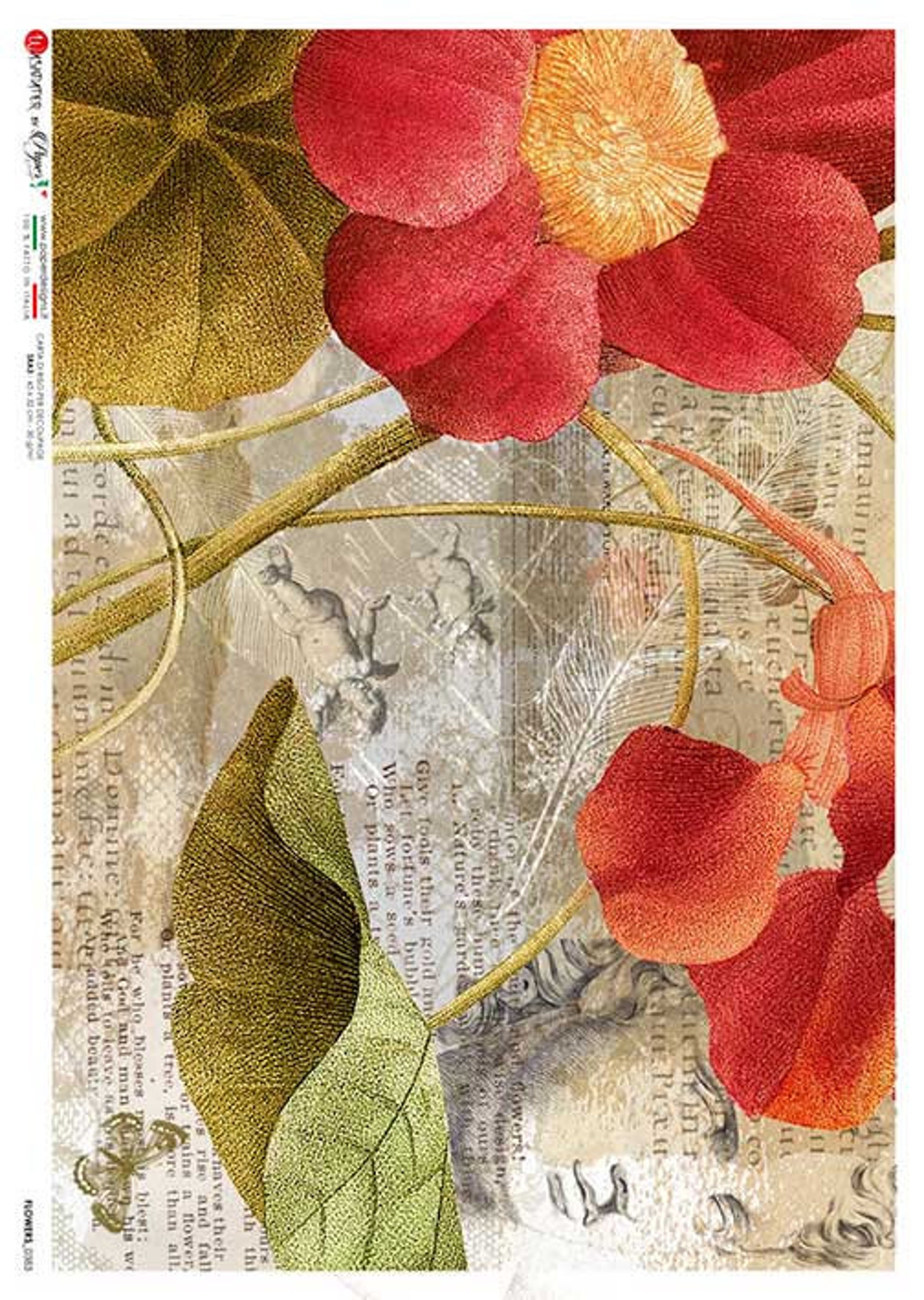 Paper Designs Rice Paper | Flowers Rice Paper | A4 Rice Paper | Natural ...
