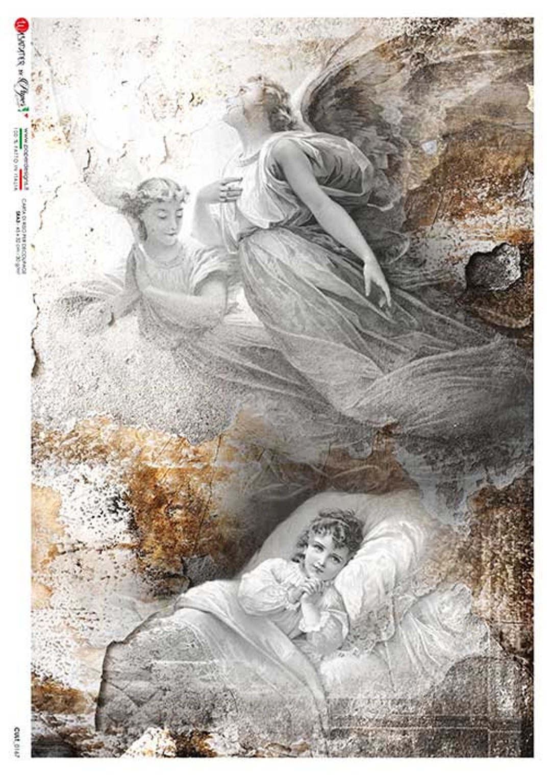 Paper Designs Rice Paper | Praying Child and Angels | A4 Rice Paper ...