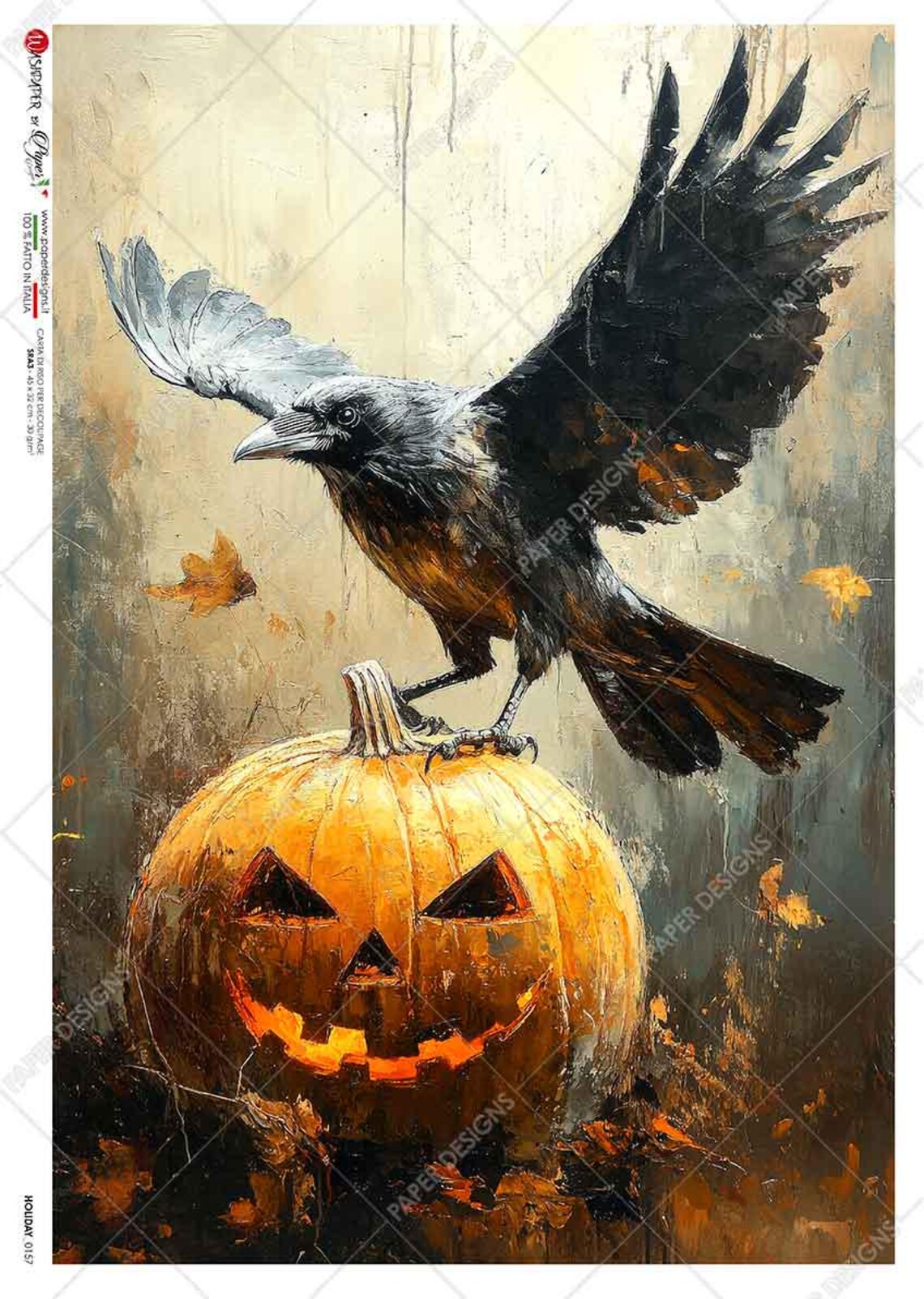 Paper Designs Rice Paper | Crow and Pumpkin L Rice Paper | A4 Rice ...