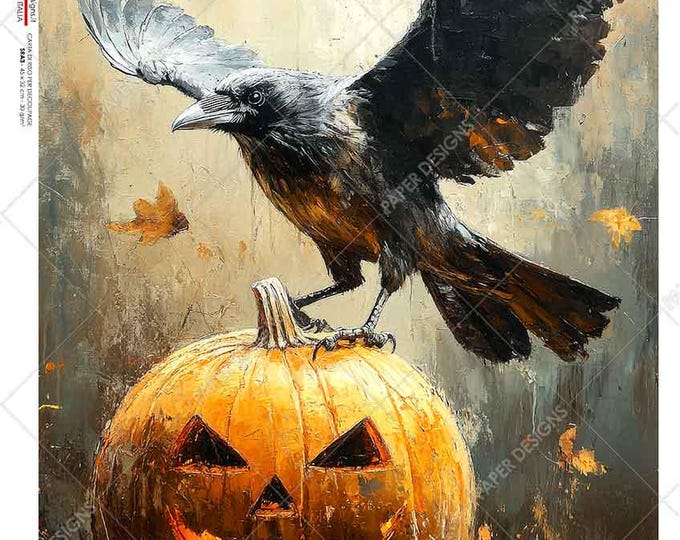 Paper Designs Rice Paper | Crow and Pumpkin L Rice Paper | A4 Rice ...