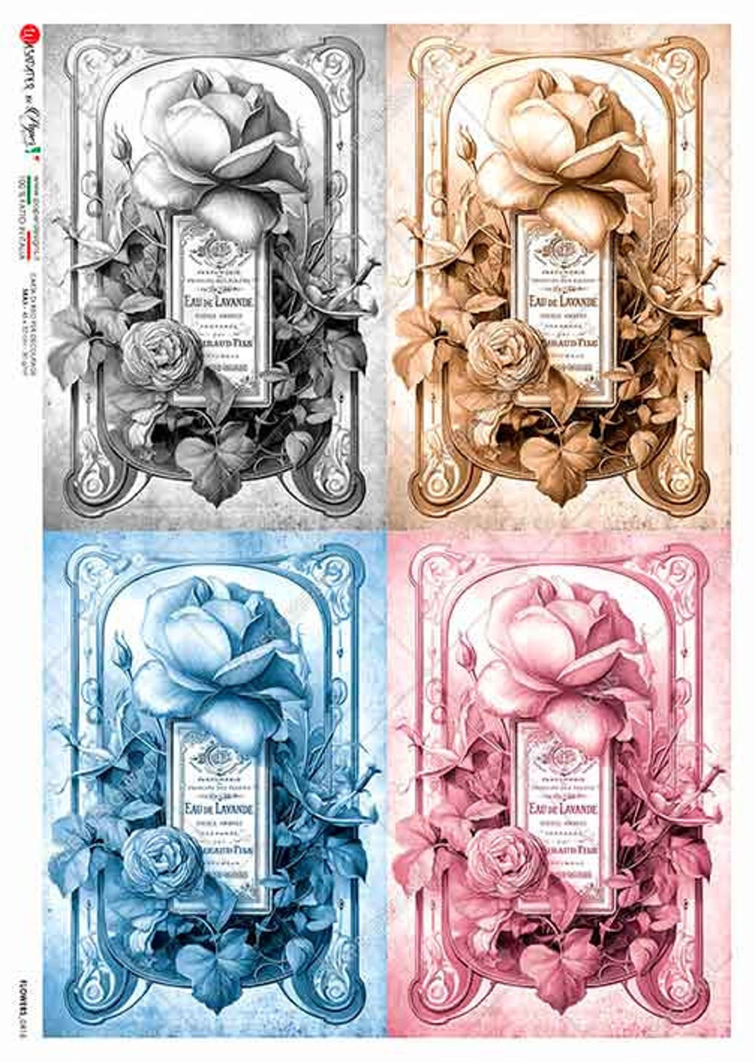 Paper Designs Rice Paper | Flowers Roses Rice Paper | A4 Rice Paper ...