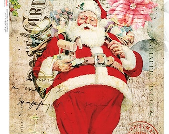Paper Designs Rice Paper Santa Christmas Rice Paper A4 | Etsy