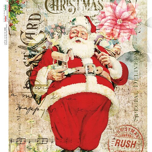 Paper Designs Rice Paper Santa Christmas Rice Paper A4 - Etsy