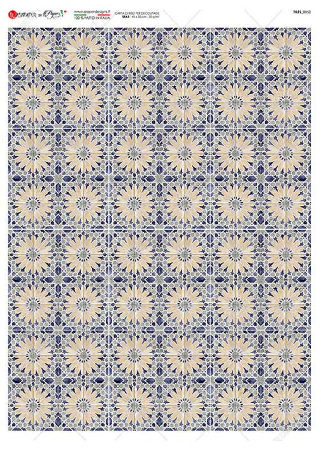 Paper Designs Rice Paper | Tiles Rice Paper | A4 Rice Paper | Natural ...