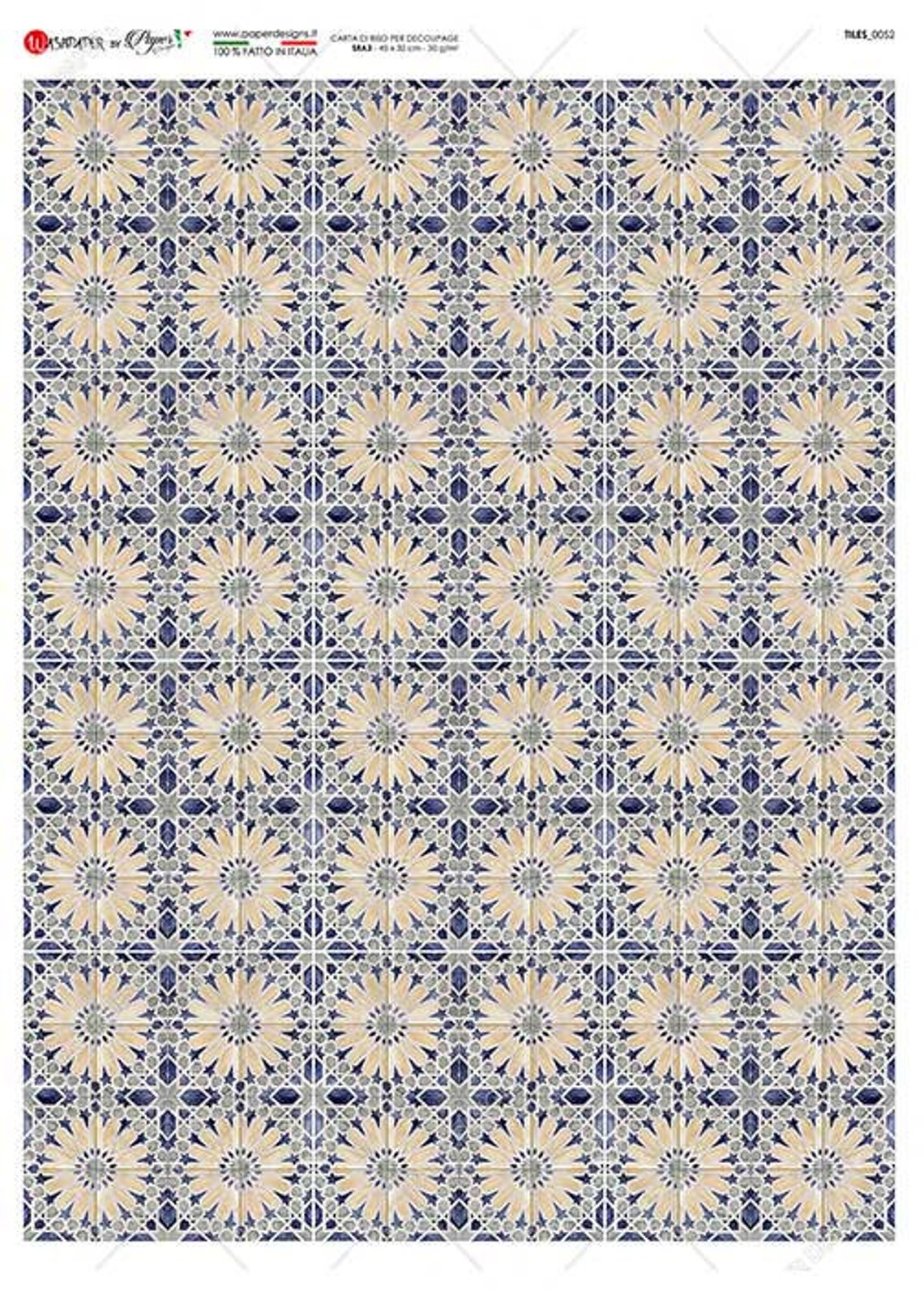 Paper Designs Rice Paper | Tiles Rice Paper | A4 Rice Paper | Natural ...