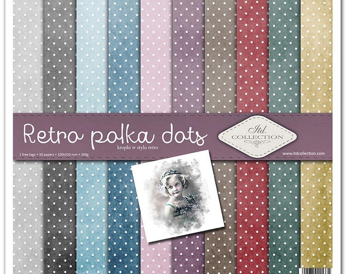 ITD Collection Retro Polka Dots | Single Sided Paper | 12x12 Paper ...