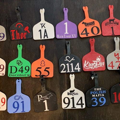 CUSTOM Personalised Cattle Tag Car Accessory Animal Machinery - Etsy