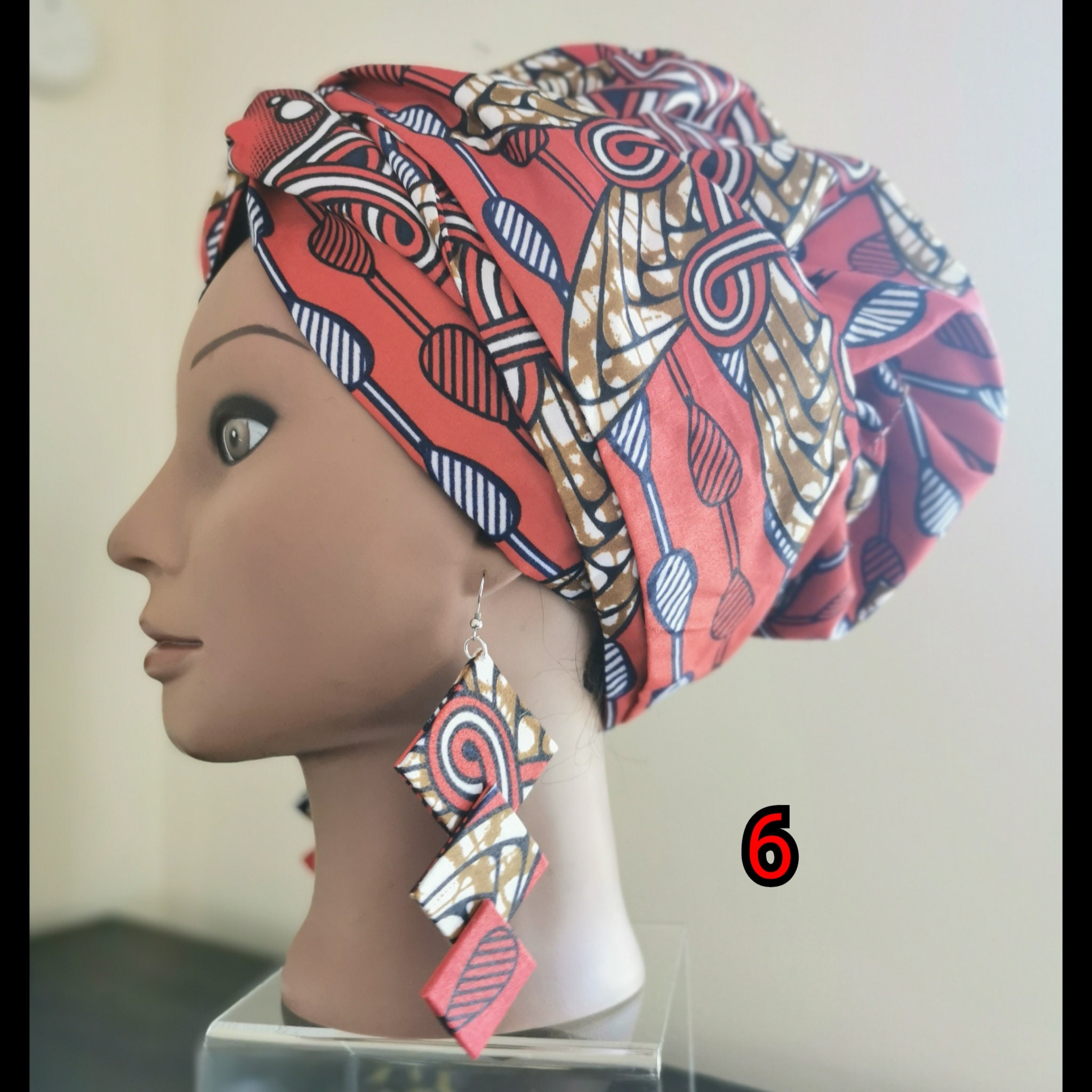 Easy To Tie African Print Ankara Print And Satin Headwrap Lined With