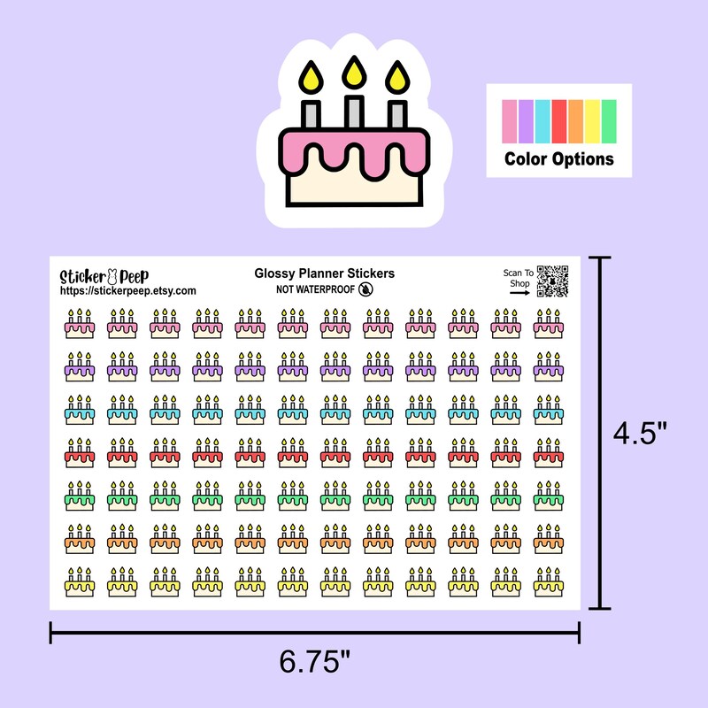 Birthday Planner Stickers - Etsy