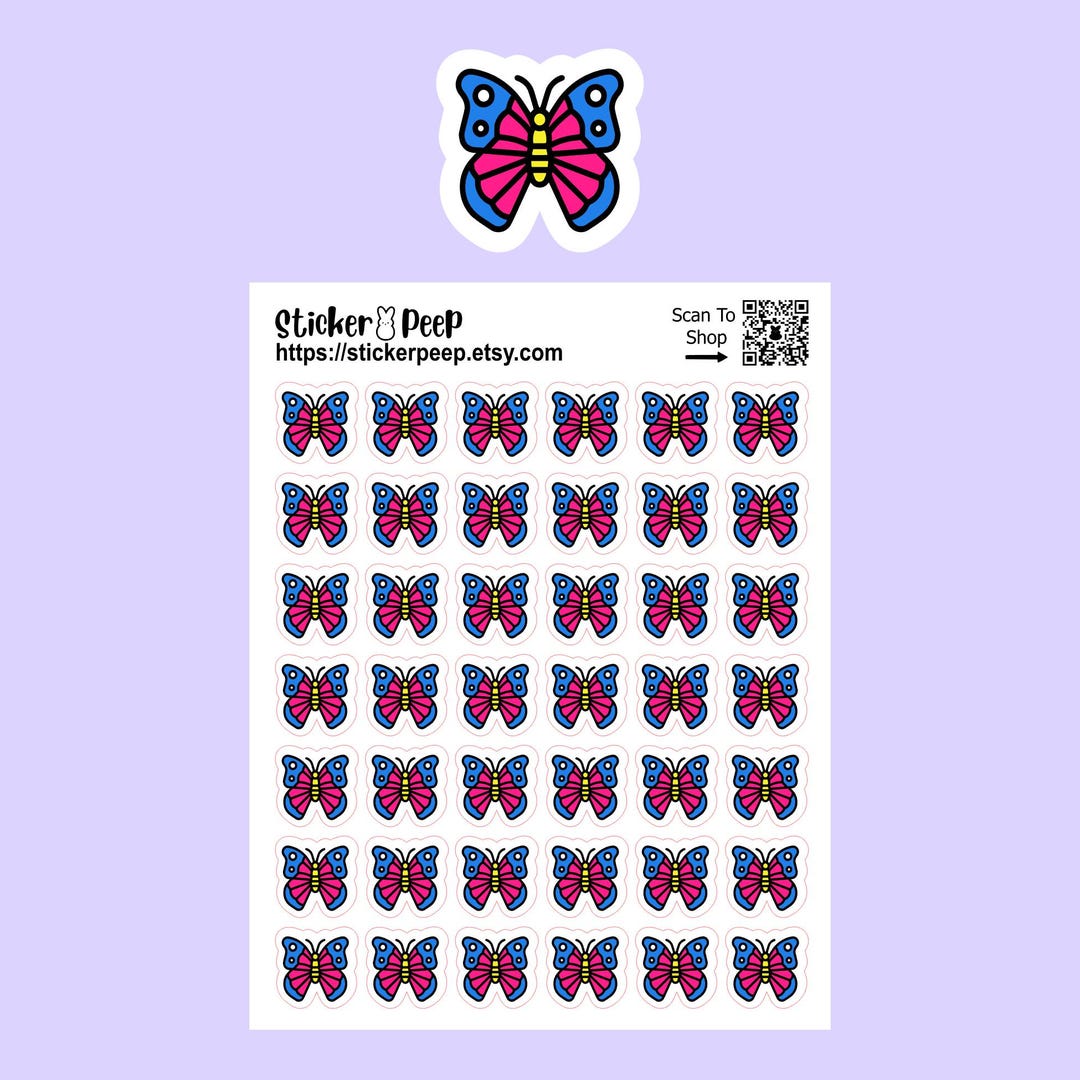 Butterfly Icon Planner Stickers: Calendar Agenda Tracker - Etsy